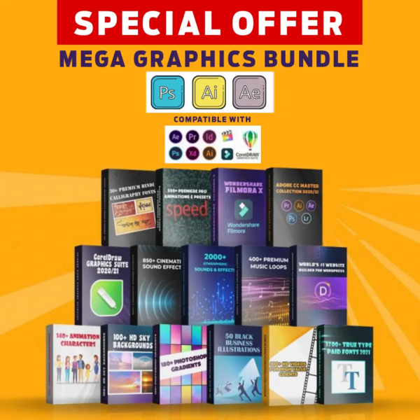 675 GB+ Mega Graphic Bundle – All In One Video Editing Bundle Assets Pack